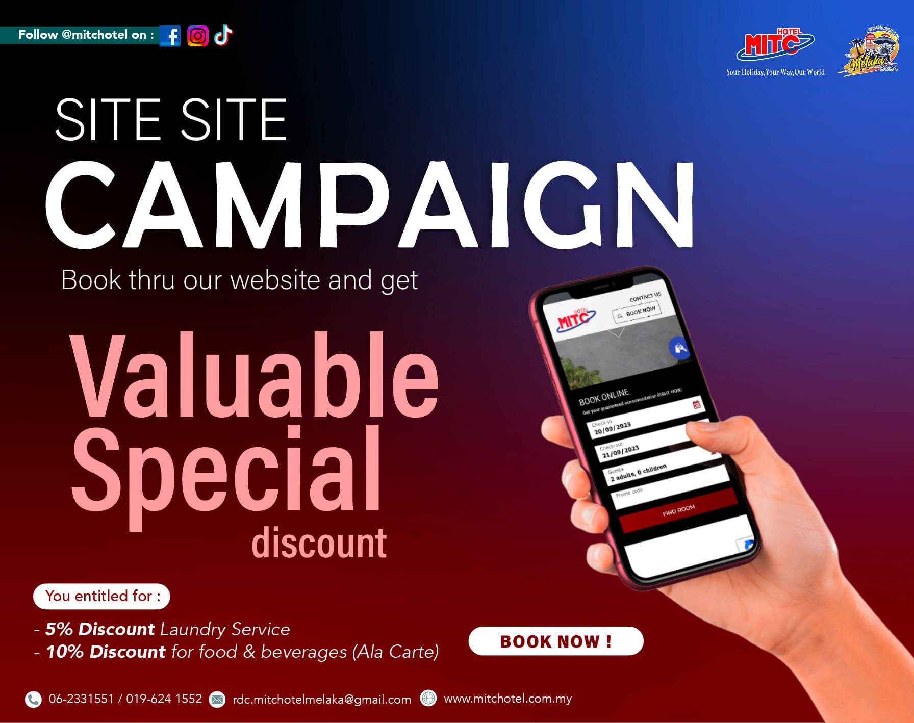 Contact - MITC Hotel, Melaka | Official SIte